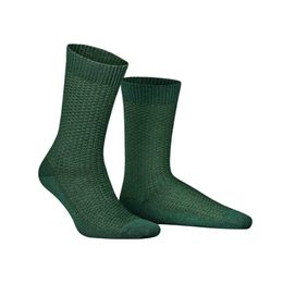 Hudson Damen Socken "Socke Pique", Gr. 39, gr&uuml;n, Obermaterial: 40% Wolle WO. 40% Polyacryl PAN. 18% Polyamid PA. 2% Elasthan EL., Socken