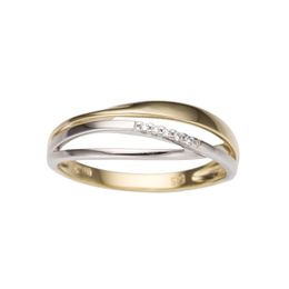 Firetti Damen Fingerring "Schmuck Geschenk Gold 333 Damenring Goldring", 16, 0,03 P2 = erkennbare Einschl&uuml;sse, Diamanten Gelbgold 333 Wei&szlig;gold 333,