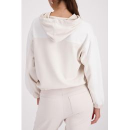 monari Damen Kapuzensweatshirt "Sweatshirt Colorblock + Schmuck", beige, Gr. 42, unifarben, Sweatware, Obermaterial: 55% Polyester, 38% Viskose, 7%