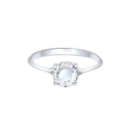 Elli Damen Fingerring "Solit&auml;r Rund Verlobung Kristalle 925 Sterling Silber", 58mm,mit Steinen, Silber 925 (Sterlingsilber), 2mmsilber, Silber 925
