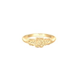 Elli Damen Fingerring "Rosenbl&uuml;te Blume Vintage Look Trend 925 Silber", 52mm, ohne Stein, Silber 925 (Sterlingsilber), 3mm, gold, Silber 925