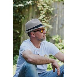 Chillouts Herren Trilby "Bardolino Hat", grau, Gr. S, Baumwolle, H&uuml;te, mit Hutband und dezentem Markenlogo