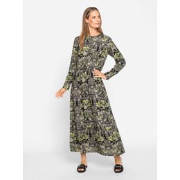 Heine Damen Druckkleid, Gr&uuml;n, Gr. 40, Maxikleider, Material: Viskose