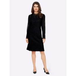 Heine Damen Spitzenkleid, Blau, Gr. 38, Etuikleider, Material: Baumwolle