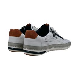 Bugatti Herren Sneaker, Gr. 44wei&szlig;, grau, Lederimitat, Schuhe, Halbschuh, Freizeitschuh mit praktischem Rei&szlig;verschluss