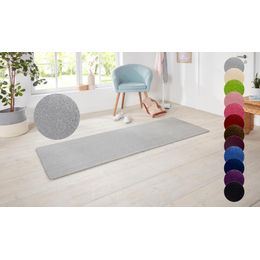 Teppich Hanse Home, B:80cm H:8,5mm L:200cm, silber, Kunstfaser, Wohnzimmer, Teppiche, "Shashi", Kurzflor, Unifarben, L&auml;ufer, weich, Esszimmer,