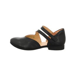 Think! THINK Damen Riemchenballerina "Think Ballerinas Leder", Gr. 40,5, schwarz, Leder, Schuhe