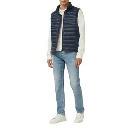 s.Oliver Herren Steppweste, blau, Gr. XXL, unifarben, Web, Obermaterial: 100% Polyester, Westen, mit Stehkragen