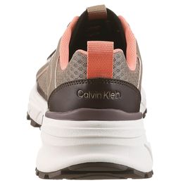 Calvin Klein Damen Plateausneaker "HIKE RUN CKSTRIPE MESH", Gr. 41braun, taupe, rose, Lederimitat, Textil, kontrastfarbene Details, Schuhe,