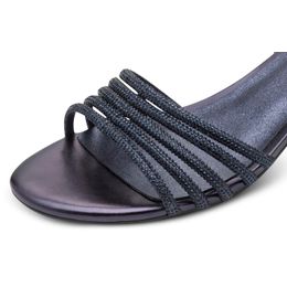 Tamaris Damen Sandalette, Gr. 37navy glitzer, Lederimitat, Textil, festlich, Schuhe, Blockabsatz, Festtagsschuh, Abendschuh mit funkelnden