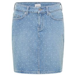 Mustang Damen Jeansrock "Damen Style Beatrice Denim Skirt"hellblau, Gr. 28, gepunktet, Denim/Jeans, 99% Baumwolle, 1% Elasthan, R&ouml;cke