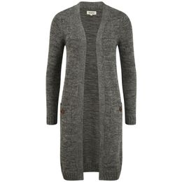 oxmo Damen Strickjacke "Strickjacke OXPhiletta", grau, Gr. M, Obermaterial: 100% Baumwolle CO., Strickjacken