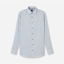 OLYMP Herren Langarmhemd "Luxor"wei&szlig;, Gr. 41, Web, Obermaterial: 100% Baumwolle, Hemden, Businesshemd, modischer Druck, modern fit, New-Kentkragen