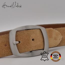 AnnaMatoni Damen Lederg&uuml;rtel "AnnaMatoni Damen Lederg&uuml;rtel in hochwertigem Velour Leder 4cm", beige, Gr. 100, 100% Leder, G&uuml;rtel