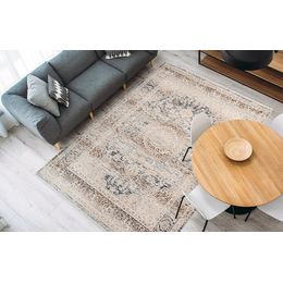 Teppich Calo-deluxe, B:80cm H:5mm L:150cm, beige, Kunstfaser, Wohnzimmer, Teppiche, "Valessa-1111", Wohnzimmer