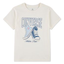 T-Shirt Converse "CNVG SNEAKER GFX T-SHIRT", M&auml;dchen, Gr. 152/158 (XL), egret, Obermaterial: 60% Baumwolle, 40% Polyester, Rundhals, Shirts T-Shirt, f&uuml;r Kinder und Jugendliche, sportlicher Stil, f&uuml;r Sportmode