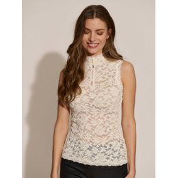rosemunde Damen Spitzentop "Delicia lace top", Gr. Mivory, Spitze, Obermaterial: 50% Baumwolle, 48% Polyamid, 2% Elasthan, Tops, aus elastischer