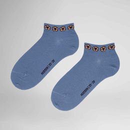 Hudson Damen Sneakersocken "Sneaker Cute", Gr. 35, blau, Obermaterial: 76% Baumwolle CO. 22% Polyamid PA. 2% Elasthan EL., Socken