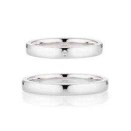 Bruno Banani Damen Trauring "Schmuck Geschenk Ehering Hochzeit Damenring Herrenring", 60, ohne Brillant, Silber 925 (Sterlingsilber), 3mm, silber,