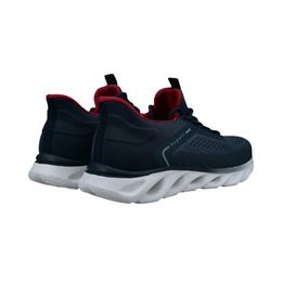 Bugatti Herren Slip-On Sneaker, Gr. 46dunkelblau, Textil, Schuhe, Freizeitschuh, Schlupfschuh mit aufgesetzter Schn&uuml;rung