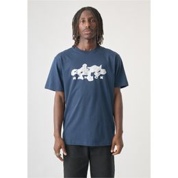 Cleptomanicx Herren T-Shirt "Abstrakt", blau, Gr. L, bedruckt, 100% Baumwolle, Shirts, mit gro&szlig;em Frontprint