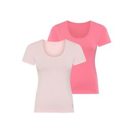 T-Shirt HUGO UNDERWEAR, Damen, Gr. L, open pink 697, Jersey, Obermaterial: 95% Baumwolle, 5% Elasthan, Basic, regular fit, Rundhals, Shirts T-Shirt, regular fit, Rundhals