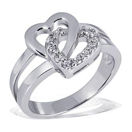 AVERDIN Damen Silberring, 52, Silber 925 (Sterlingsilber), silber, Silber 925 (Sterlingsilber), Fingerringe