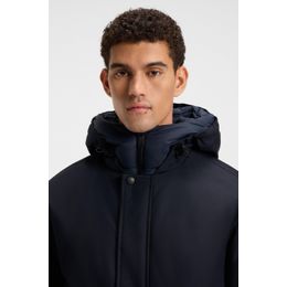 BOSS Orange Herren Blouson "Osis"dunkelblau404, Gr. 54, unifarben, Web, Obermaterial: 100% Polyester, Jacken, relaxed fit, mit wattierter Kapuze,