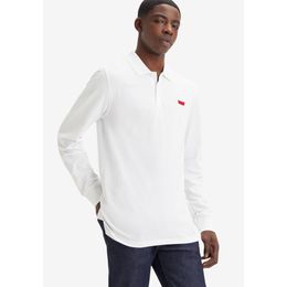 Levi's LEVI'S Herren Langarm-Poloshirt, wei&szlig;, Gr. XL, bestickt, Jersey, Obermaterial: 96% Baumwolle, 4% Elasthan, Shirts, mit Logo Stickerei