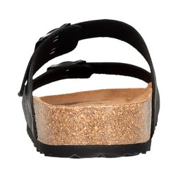 Salamander Herren Pantolette, Gr. 42, schwarz, Leder, Schuhe, Sommerschuh, Hausschuh mit Schnallenverschl&uuml;sse und Fu&szlig;bett