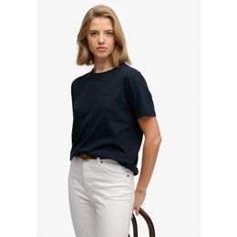 Superdry Damen T-Shirt "Essential Logo Emb Tee"eclipse navy, Gr. XS, unifarben, Single Jersey, Obermaterial: 100% Baumwolle, Shirts, aus Baumwolle,