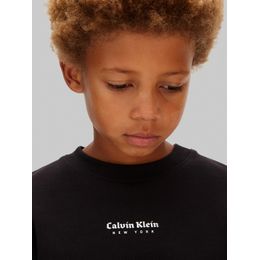 Jungen Sweatshirt, schwarz, Gr. 8, Calvin Klein Jeans, unifarben, Sweatware, Obermaterial: 100% Baumwolle, Sweatshirts, Regular fit, f&uuml;r Kinder bi 16