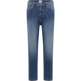 Mustang Damen Mom-Jeans "Damen Style Charlotte Tapered", blau, Gr. 27, unifarben, Denim/Jeans, 99% Baumwolle, 1% Elasthan, Jeans