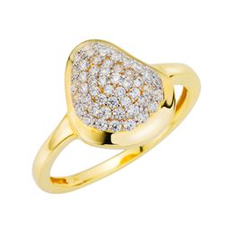 Diamonds by Ellen K. Damen Fingerring "Gold 333 zweifarbig mit 53x Zirkonia-Steinen wei&szlig;", 056 (17,8), Gold, gelb, FASCINATION BY ELLEN K., Gold, Fingerringe