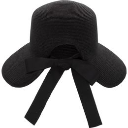 Chillouts Damen Sonnenhut "Red Oak Hat", schwarz, Gr. S, Obermaterial: 100% Papierstroh, H&uuml;te, Femininer Sonnenhut mit Schleife am Hinterkopf