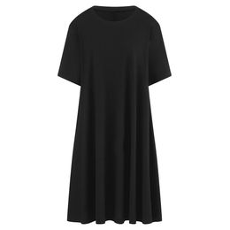 Emilia Lay - Jersey-Kleid mit Rundhals-Ausschnitt, schwarz, Gr. 44 / L - Baumwolle