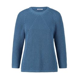 Peter Hahn - Rundhals-Pullover, blau, Gr. 48 / XL - Baumwolle
