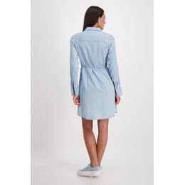 monari Damen Jeanskleid, blau, Gr. 42, unifarben, Web, Obermaterial: 68% Lyocell, 32% Baumwolle, Kleider, mit Bindeg&uuml;rtel