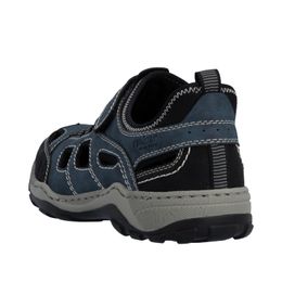 Rieker Herren Slip-On Sneaker, Gr. 46, blau, Lederimitat, Textil, Schuhe, Schlupfschuh, Trekkingschuh, Outdoorschuh mit Klettriegel