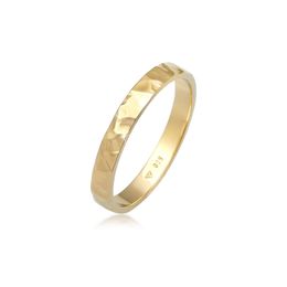 Elli Damen Fingerring "Basic Bandring Fein Geh&auml;mmert 925 Silber", 54mm, ohne Stein, Silber 925 (Sterlingsilber), gold, Silber 925 (Sterlingsilber),