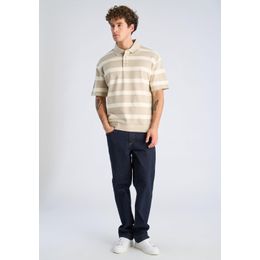 LINDBERGH Herren Poloshirt "Poloshirt Oversize Fit"sand, Gr. M, gestreift, Obermaterial: 85% Baumwolle, 15% Polyester, Shirts