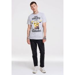 logoshirt Herren T-Shirt "Minions", grau, Gr. M, bedruckt, meliert, 95% Baumwolle, 5% Viskose, Shirts, mit lizenziertem Originaldesign
