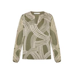 BETTY & CO BETTY & CO Damen Schlupfbluse "Damen mit Print"khaki, cream, Gr. 44, Obermaterial: 98% Polyester, 2% Polyester, Blusen