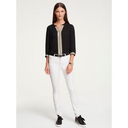 Damen Longbluse, schwarz, Gr. 46, Rick Cardona BY HEINE, unifarben, 100% Polyester, Blusen