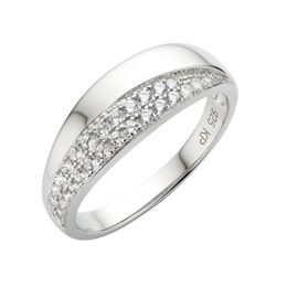 ZEEme Damen Fingerring "Silber 925 rhodiniert mit Zirkonia wei&szlig;", 058 (18,5), Silber 925 (Sterlingsilber), wei&szlig;, Silber 925 (Sterlingsilber),