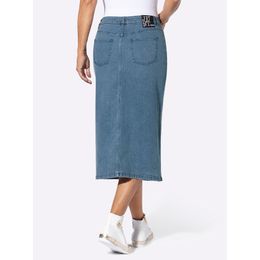 Inspirationen Damen Jeansrockblau, bleached, Gr. 44, unifarben, 99% Baumwolle, 1% Elasthan, R&ouml;cke