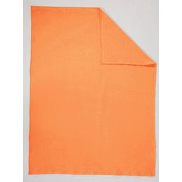Wohndecke Biederlack, B:100cm L:150cm, orange, 58% Baumwolle, 35% Polyacryl, 7% Polyester, Wohndecken