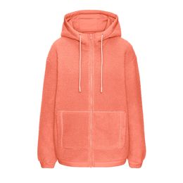 ELBSAND Damen Fleecejacke, orange, Gr. 40, unifarben, Obermaterial: 100% Polyester. Kapuzenfutter: 100% Polyester, Jacken, mit Kapuze