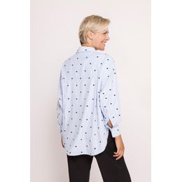 Zhrill Damen Langarmbluse "ZHLUCY Ringelbluse mit Stickerei", blau, Gr. L, bestickt, gemustert, geringelt, Web, Obermaterial: 50% Modal, 50%