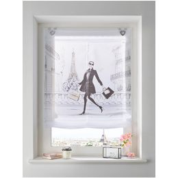 Raffrollo HEINE HOME, B:60cm H:130cm, schwarz-wei&szlig;, Raffrollos